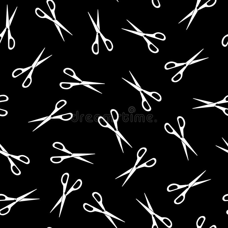 White Scissors Black Background. Vector Illustration Stock Vector ...