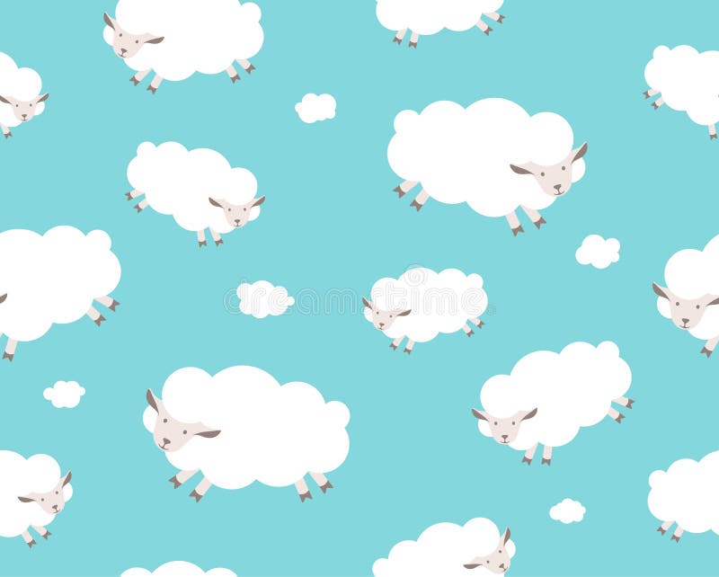 Seamless Pattern. White Sheep and Cloud on the Stock Vector ...