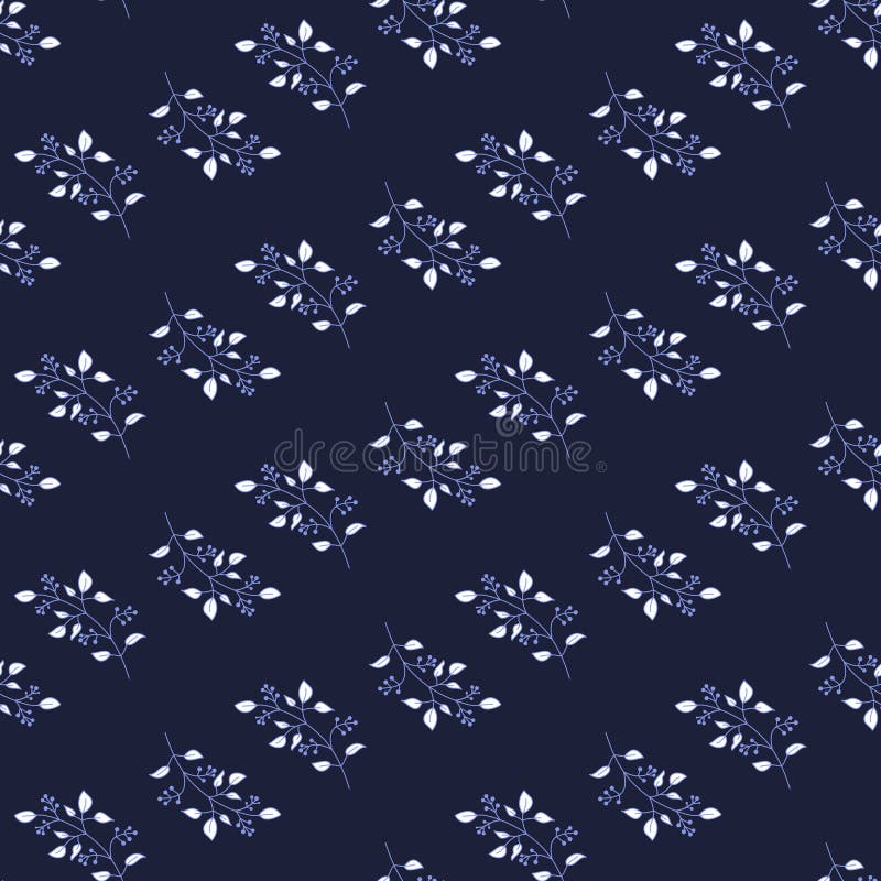 White Sprig with Berries on Dark Snowy Stock Vector - Illustration of ...