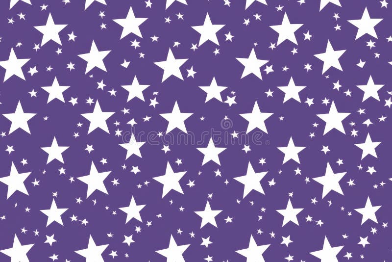 A Seamless Pattern of White Stars on Purple Background, Vector ...
