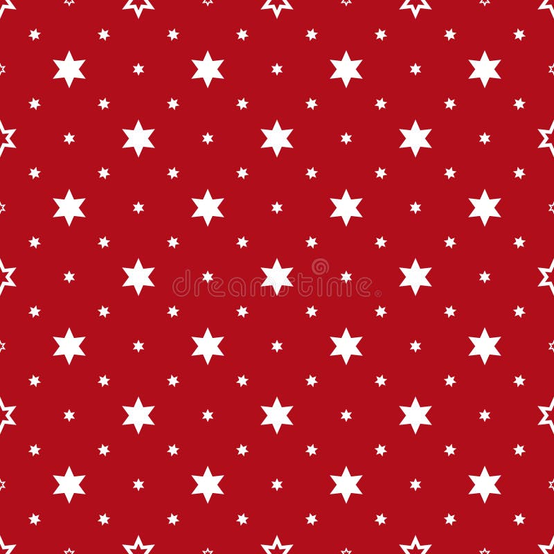 Seamless Pattern of White Stars on a Red Background Stock Vector ...
