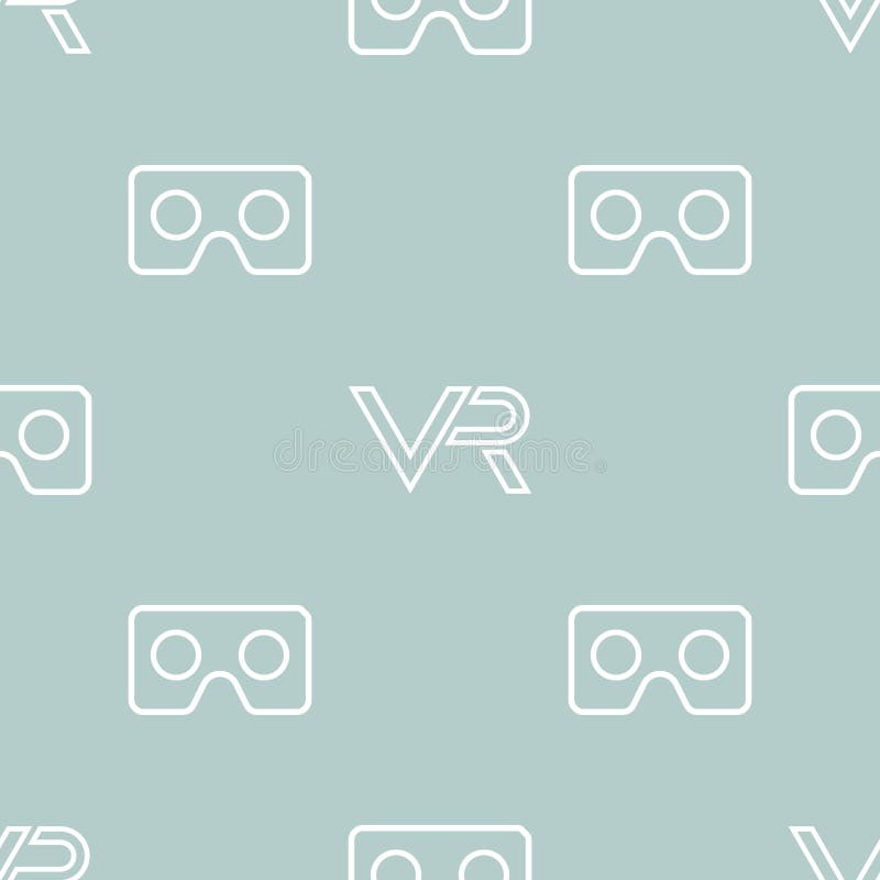 Seamless Pattern with VR Logos Stock Illustration - Illustration of ...