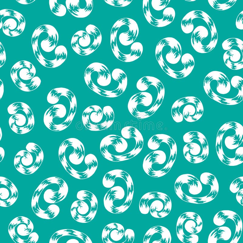Seamless Pattern of White Whorls Curlicues Stock Illustration ...