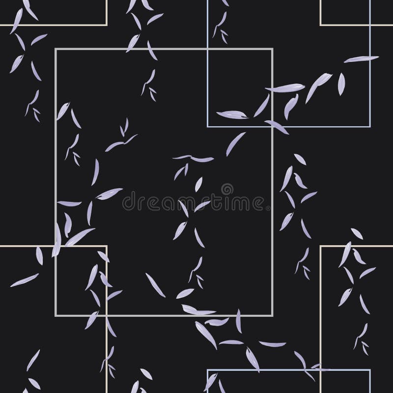 Seamless Pattern of Wild Light Branches on the Black Background with ...