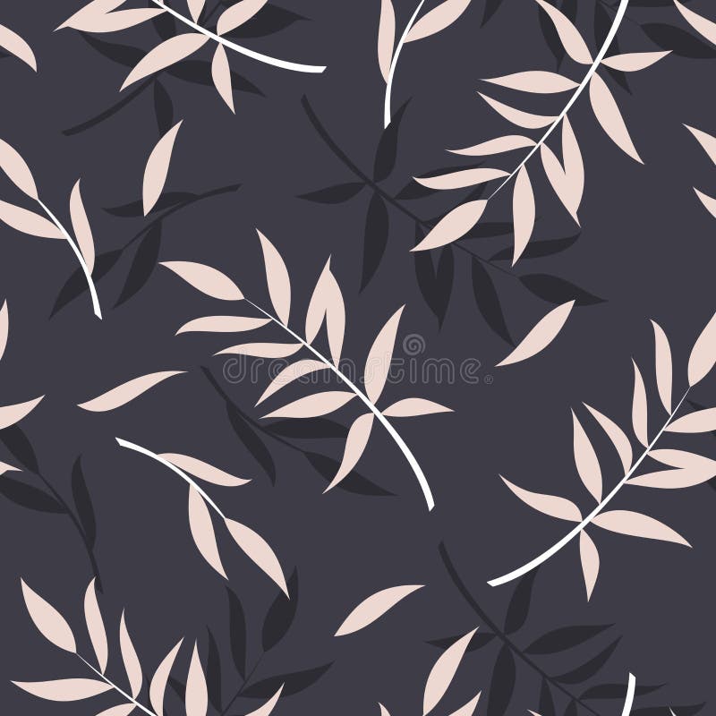 Seamless Pattern with Willow Leaves. Vector Illustration. Stock Vector ...