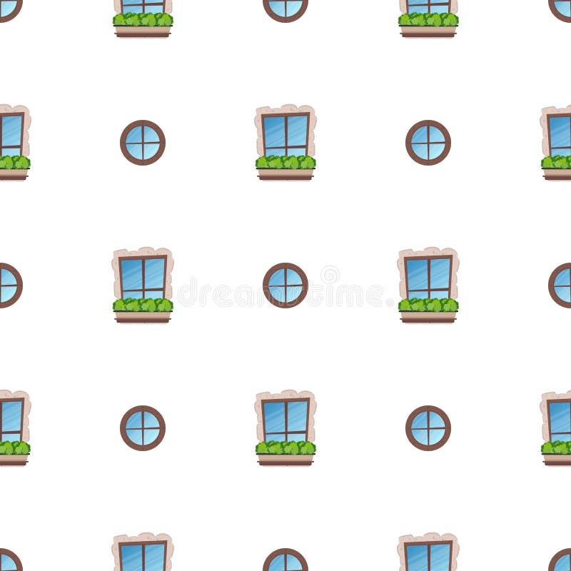 Seamless Pattern with Windows and Flowers. Good for Books, and Wrapping ...