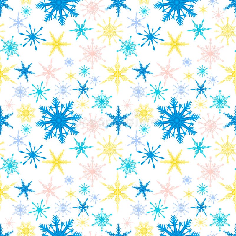Seamless Pattern Winter Background with Hand Drawn Multicolored ...