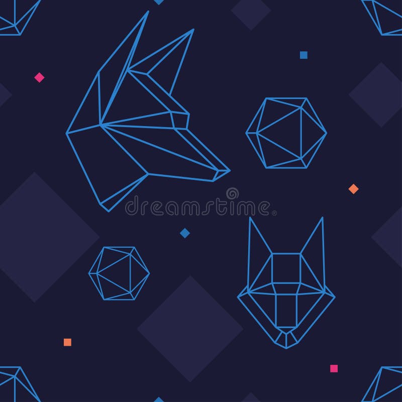Seamless pattern wolf stock vector. Illustration of drawing - 76183303