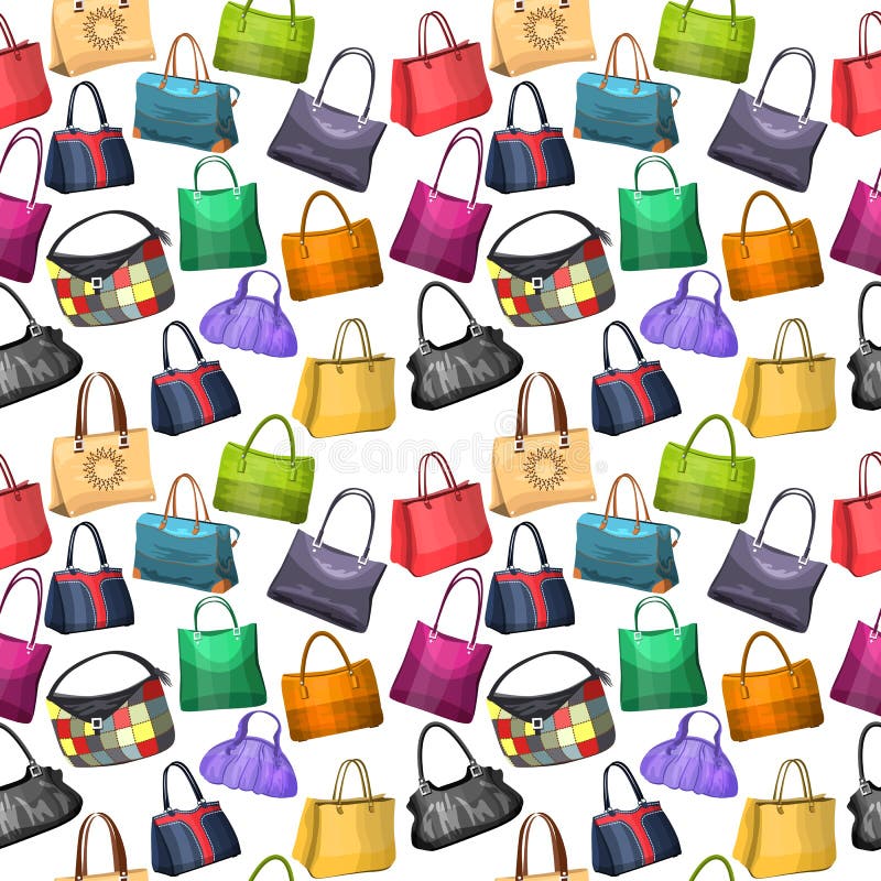 Seamless Pattern with Women S Bags Stock Vector - Illustration of ...