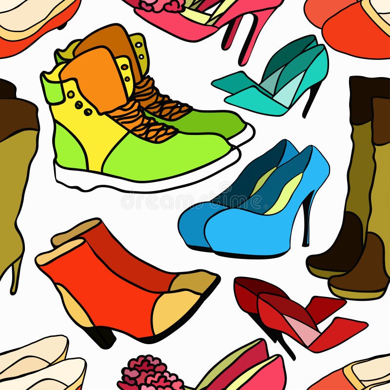 Seamless Pattern of Women S Shoe Color. Vector Illustration Stock ...