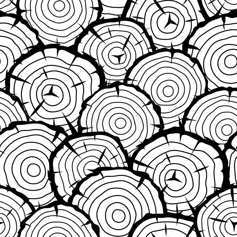 Seamless Pattern with Wood Stumps. Background for Forestry and Lumber ...