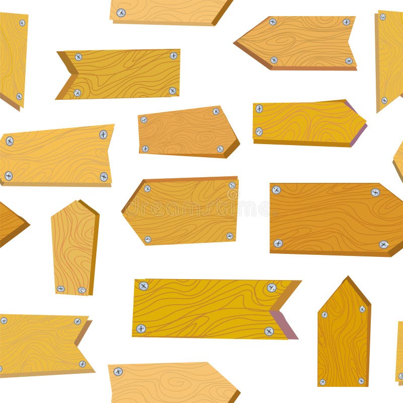 Seamless Pattern with Wooden Signs, Vector Illustration Stock Vector ...