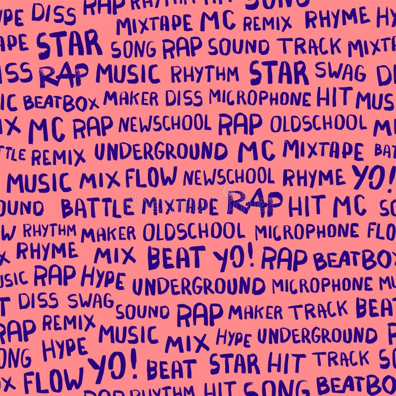 Seamless Pattern with Words on the Rapper Theme Stock Vector ...