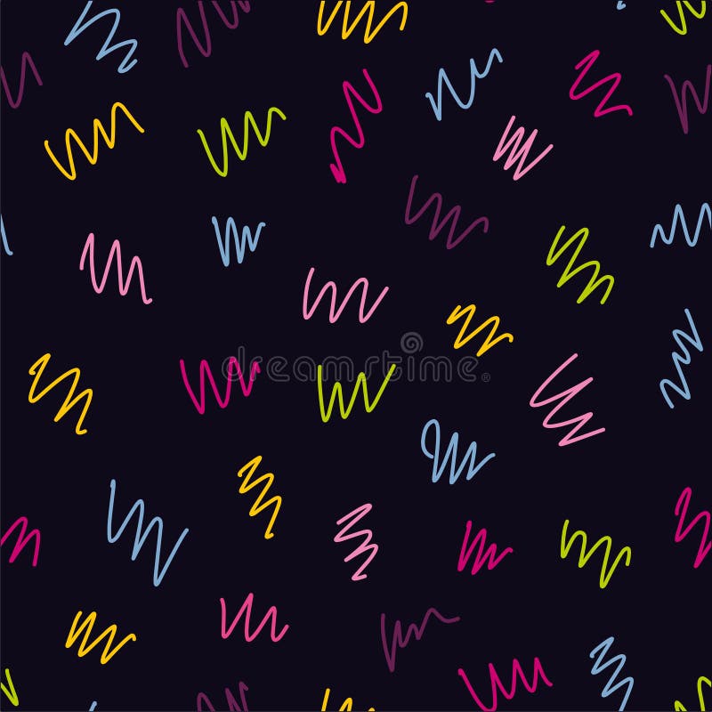 Seamless Pattern Worms Hooks Brush Strokes Simple Bright Color Print ...