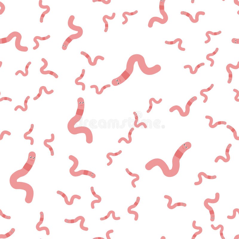 Seamless pattern of worms stock vector. Illustration of background ...
