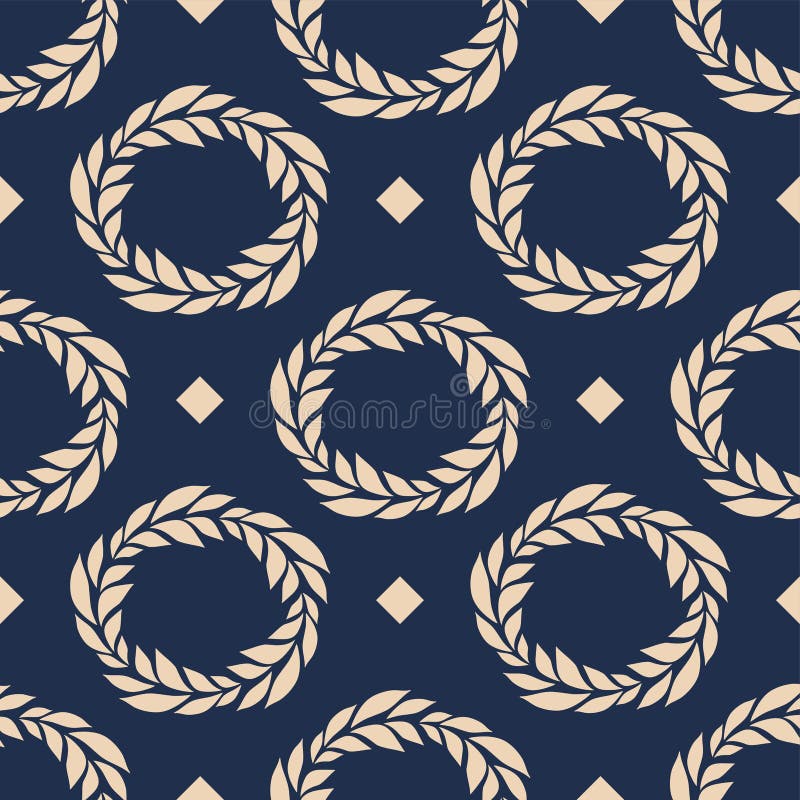 Neoclassical Seamless Textile Pattern With Laurel Stock Vector ...