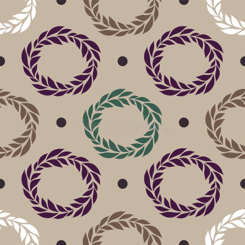 Neoclassical Seamless Textile Pattern With Laurel Stock Vector ...