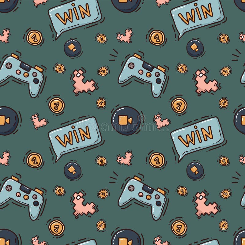 Seamless Pattern with Roses Stock Vector - Illustration of doodle, cute ...