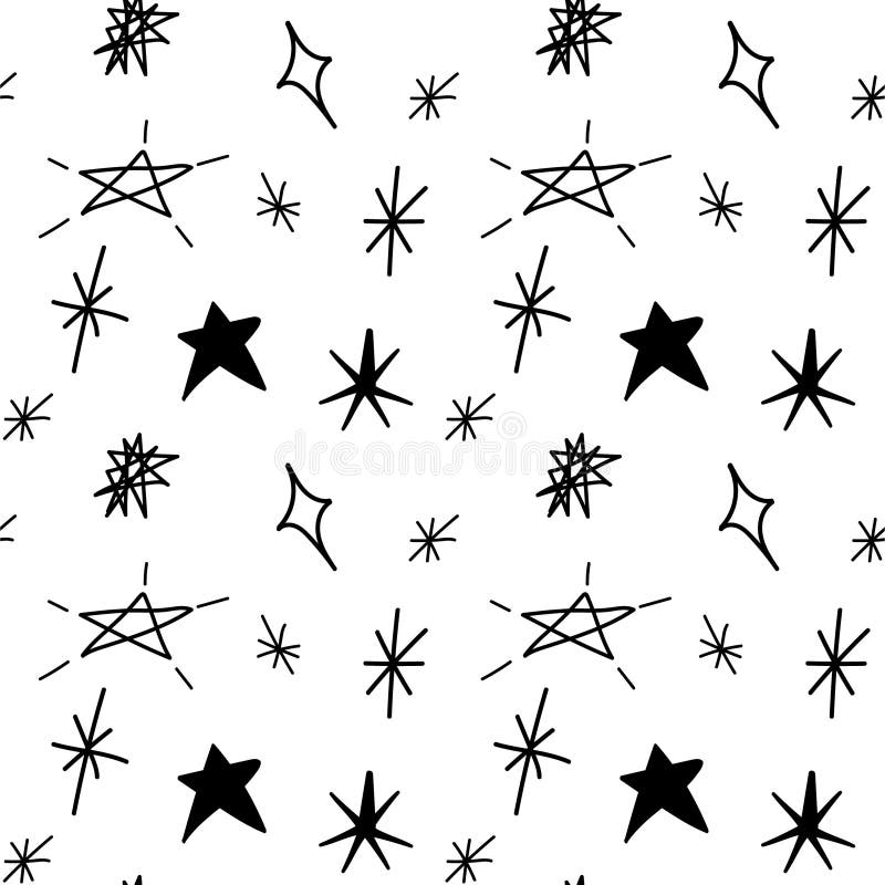 Seamless Pattern with Y2k Bling and Stars or Sparkles. Stock Vector ...