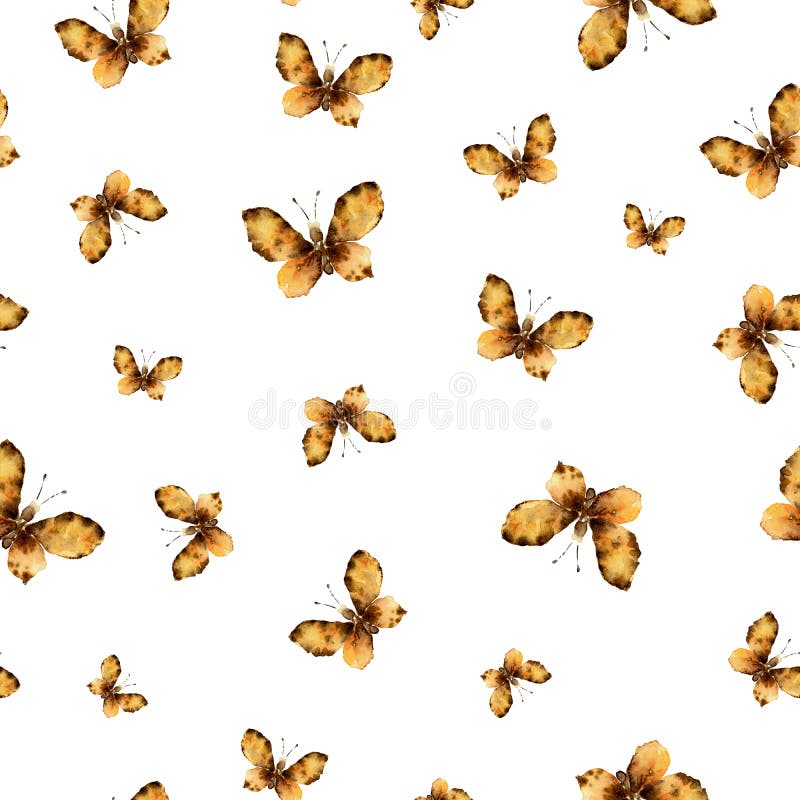 Seamless Pattern with Yellow Butterflies Stock Illustration ...