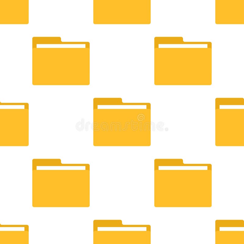 Seamless Pattern of Yellow Document Folders Stock Vector - Illustration ...