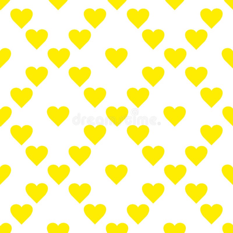 Seamless Pattern with Yellow Hearts. Hand Drawn Vector Illustration ...