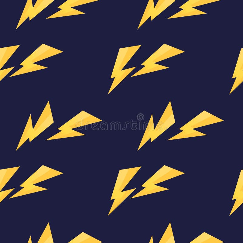 Seamless Pattern with Yellow Painted Thunderbolt, Vector Zipper, Stock ...