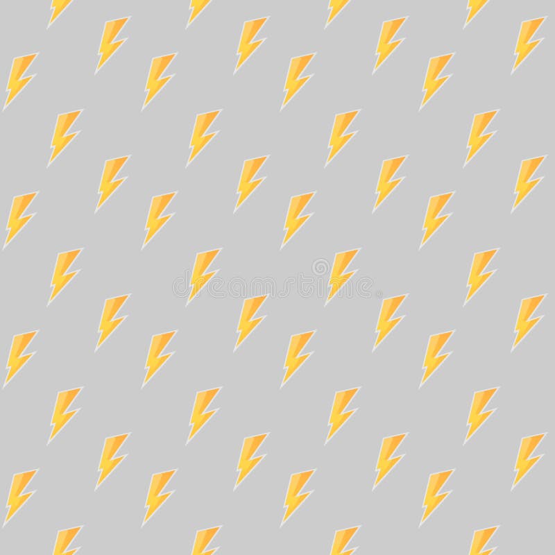 Seamless Pattern with Yellow Painted Thunderbolt, Vector Zipper, Stock ...