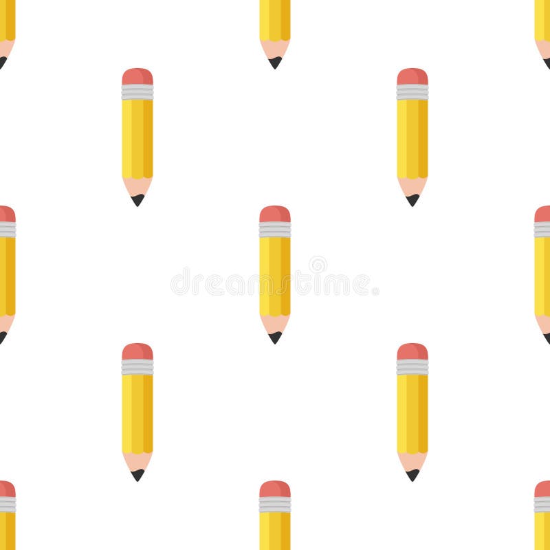 Small Pencil Flat Icon Seamless Pattern Stock Vector - Illustration of ...