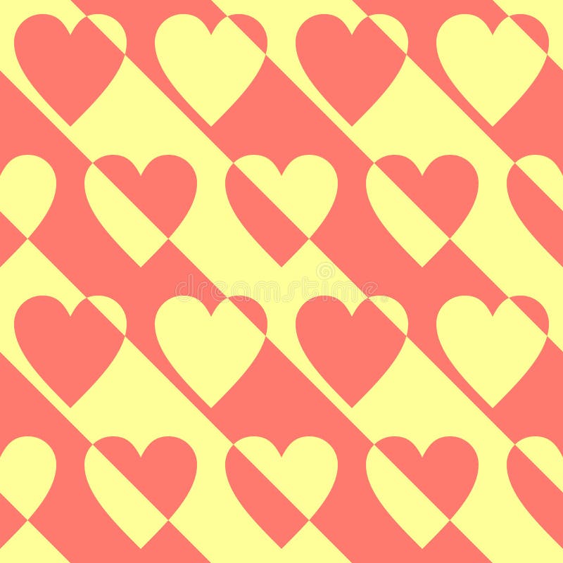 Seamless Pattern with Yellow and Pink Hearts. Vector Image Stock Vector ...