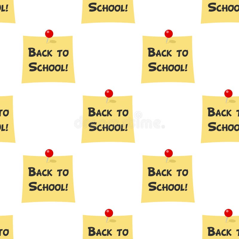Back To School Post it Seamless Pattern Stock Vector - Illustration of ...