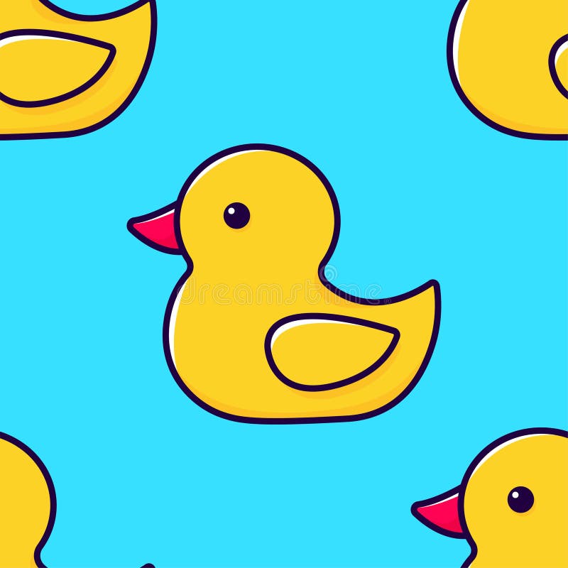Seamless Pattern Yellow Rubber Duck. Vector Illustration Stock Vector ...