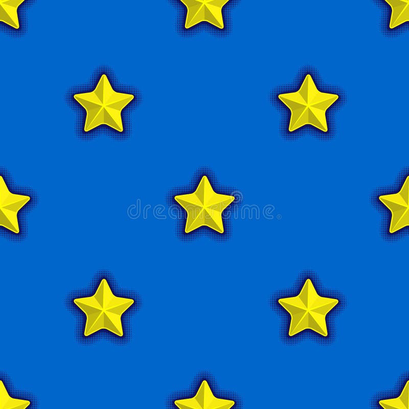 Seamless Pattern with Yellow Stars Stock Vector - Illustration of star ...