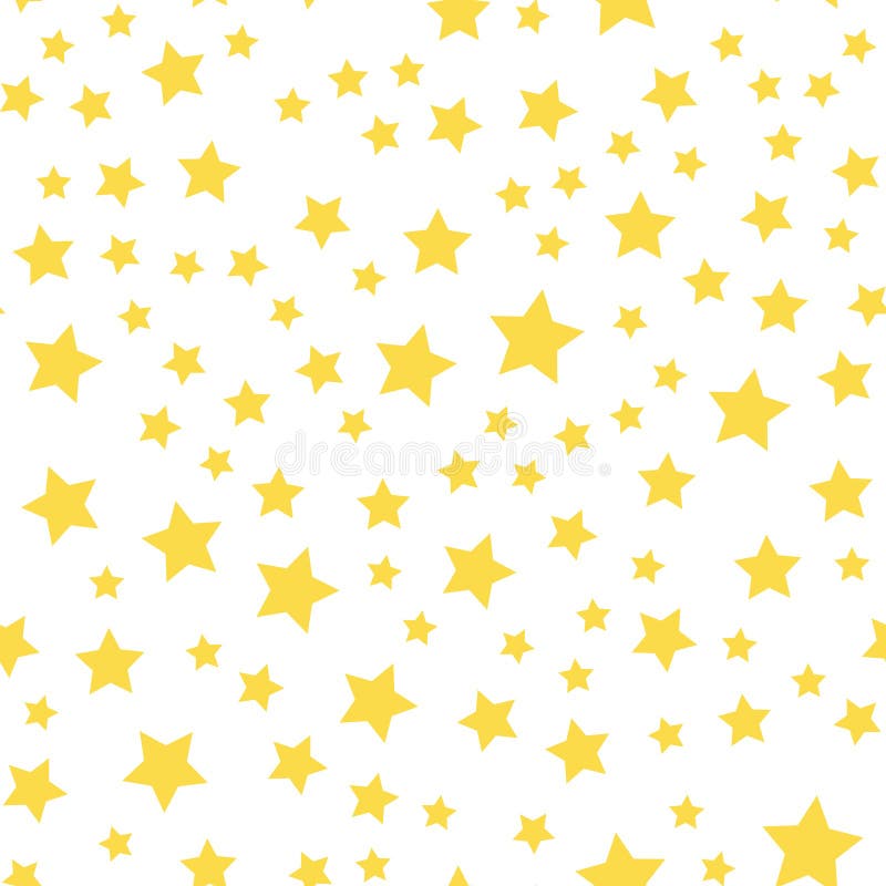 Seamless Pattern with Yellow Stars on White Background. Stock ...
