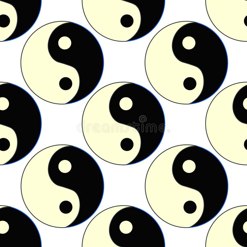 Seamless Pattern Yin Yang Japan. Vector Illustration Stock Vector ...