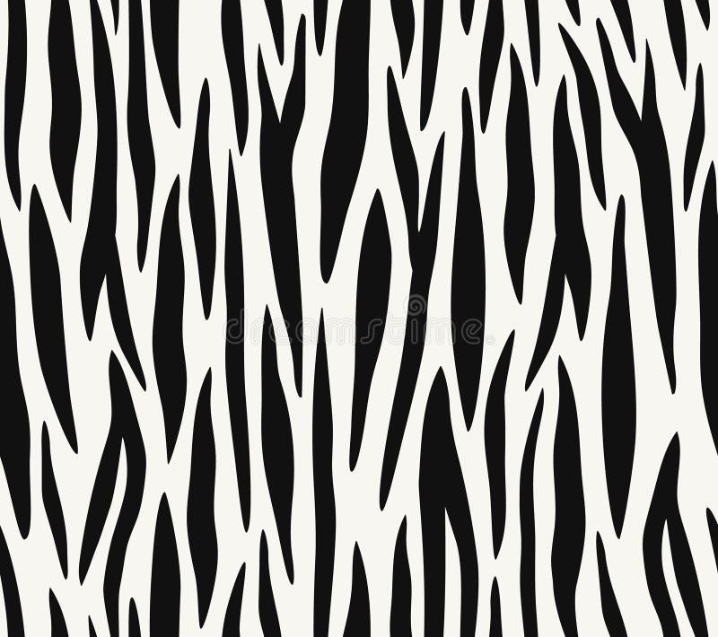 Seamless Pattern of Zebra Texture Background Elements. Hand-drawn Zebra ...