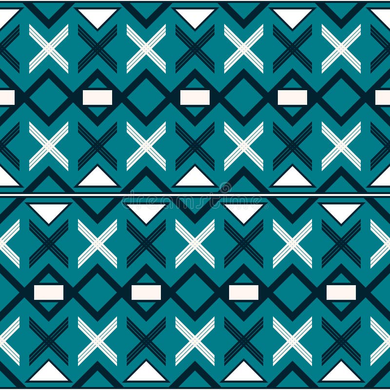Seamless Pattern with Zigzag and Triple X Shaped Line Segments Stock ...