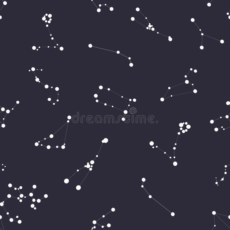 Seamless Pattern with Zodiac Sign and Stars on Cosmic Sky Background ...