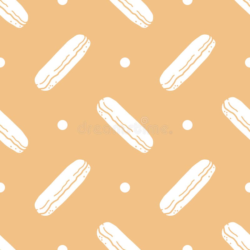 Seamless Patterns of Bakery Bread Cartoon Doodle. Stock Vector ...