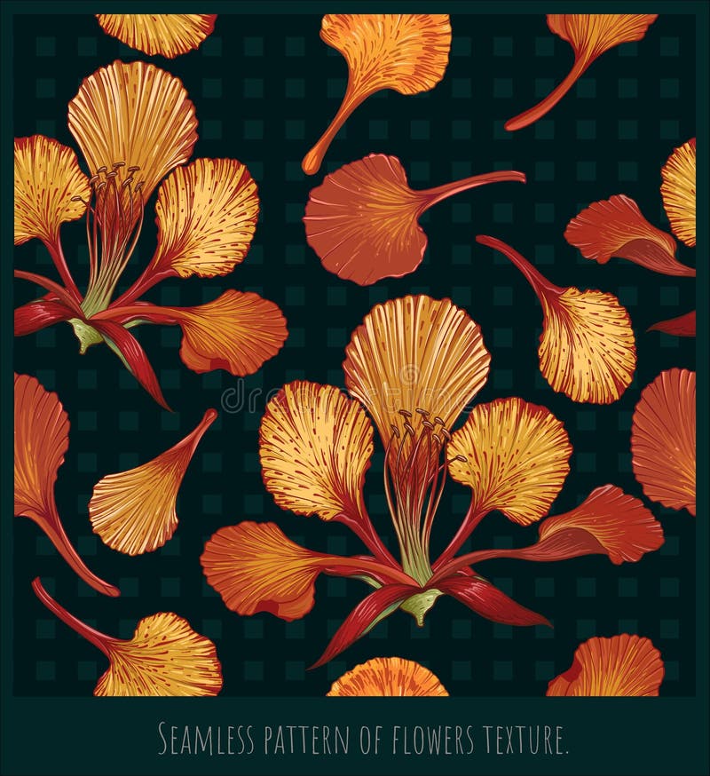 Seamless Patterns of Barbados Pride Flowers Stock Illustration ...
