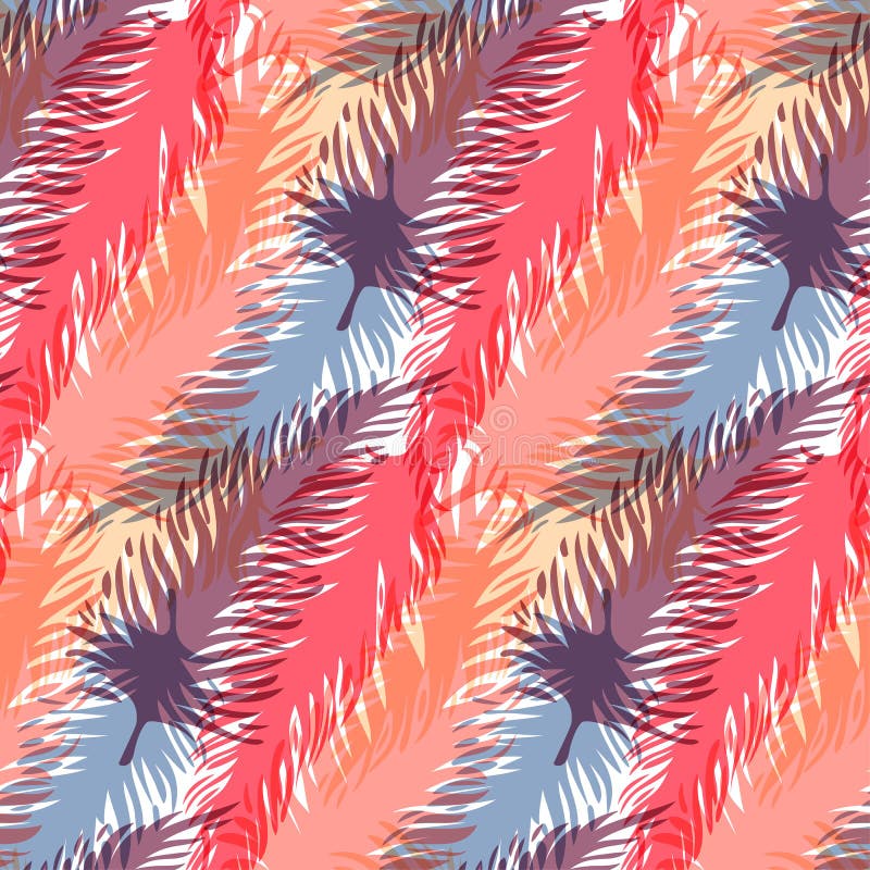Seamless Patterns of Bird Feathers. Colorful Vector Illustration ...