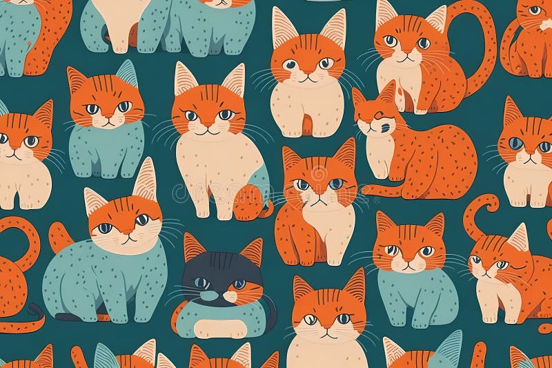 Cats Repeating Stock Illustrations – 2,681 Cats Repeating Stock ...