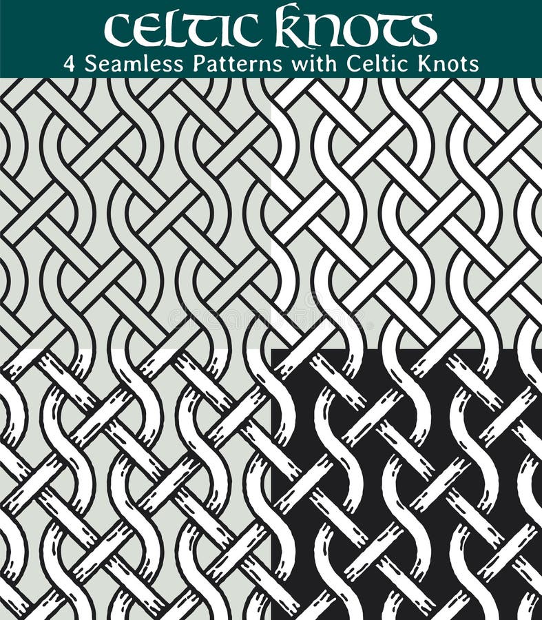 Seamless Patterns with Celtic Knots Stock Vector - Illustration of ...