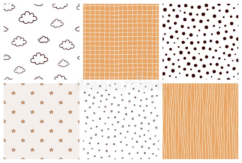Seamless Patterns for Children Vector Illustrations Set Stock Vector ...