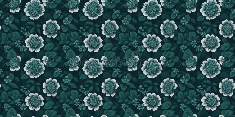 Seamless Patterns Dark Green Step Repeating Patterns Design Fabric Art ...