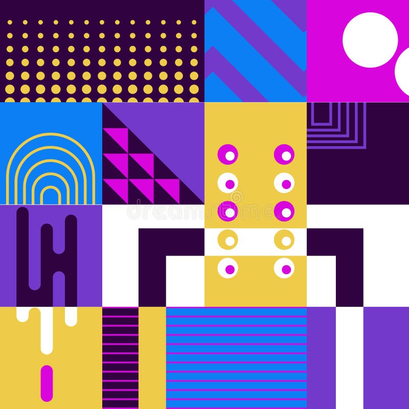 Seamless Patterns Design . Inspiration from Memphis Art Stock Vector ...