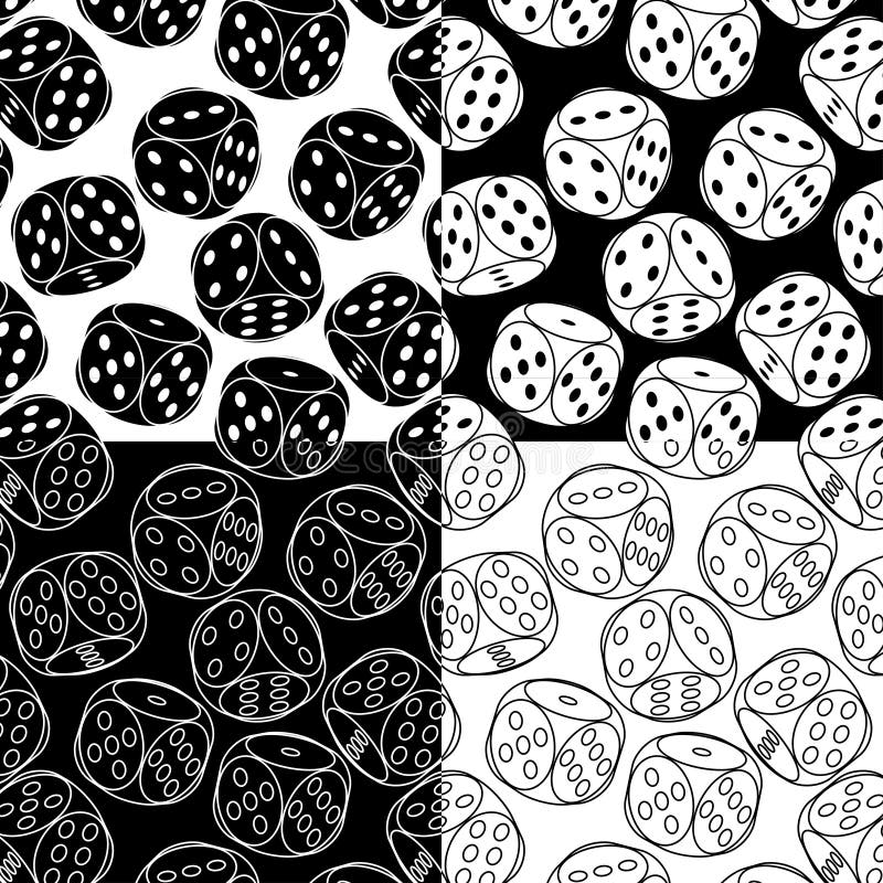 Seamless Patterns with Dice Stock Vector - Illustration of seamless ...