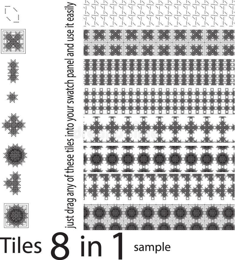 Seamless Patterns of Different Unique Shapes ,set of Unique and Stock ...