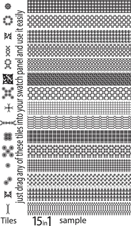 Seamless Patterns of Different Unique Shapes ,set of Unique and Stock ...