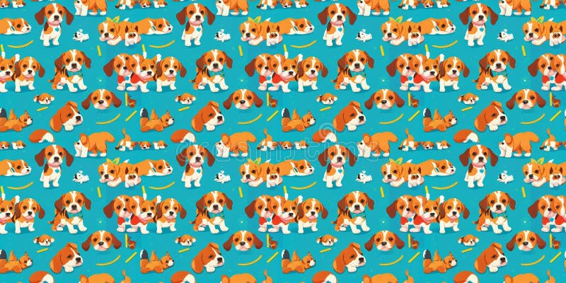 Seamless Patterns Dogs Repeating Patterns Design Fabric Art Flat ...